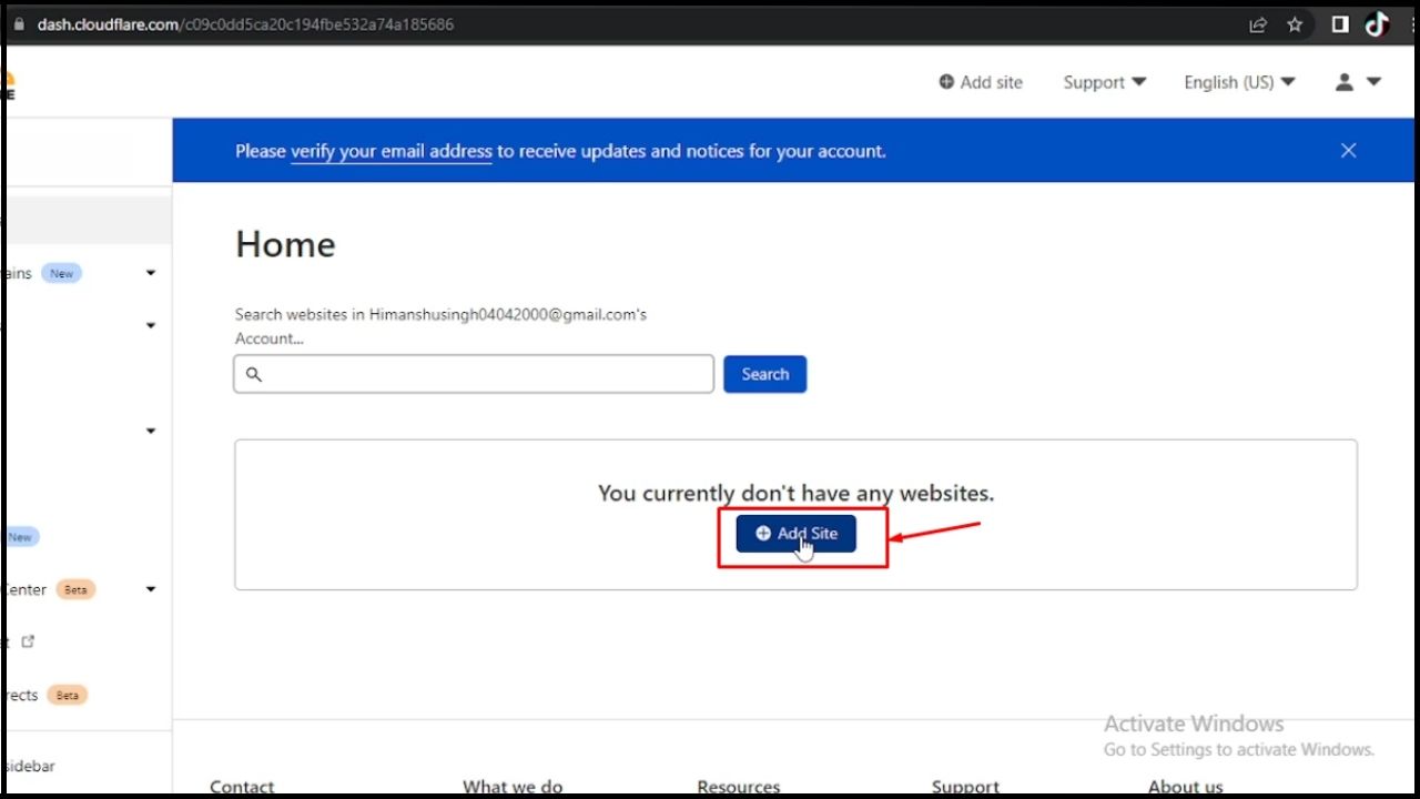 How to add a website in Cloudflare ? - EricHost