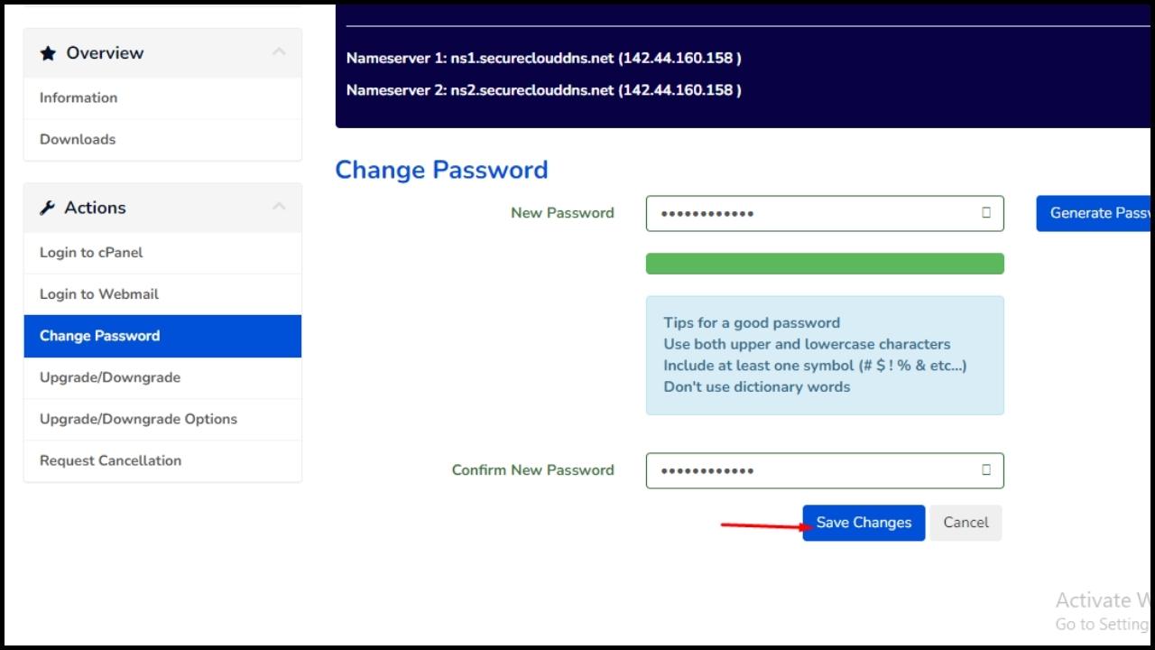 How to change or reset cPanel Password