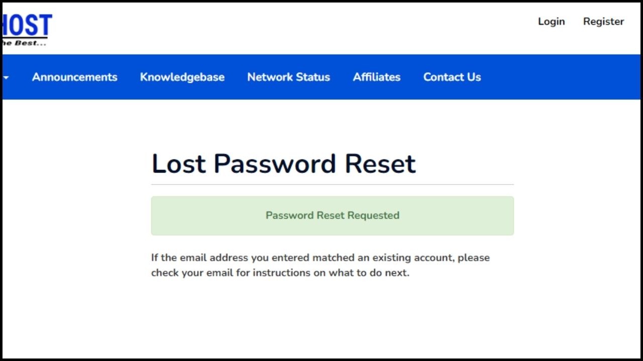 How to change or reset erichost client area login password ? - EricHost