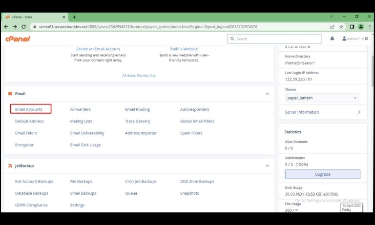 How to create email account in cPanel?